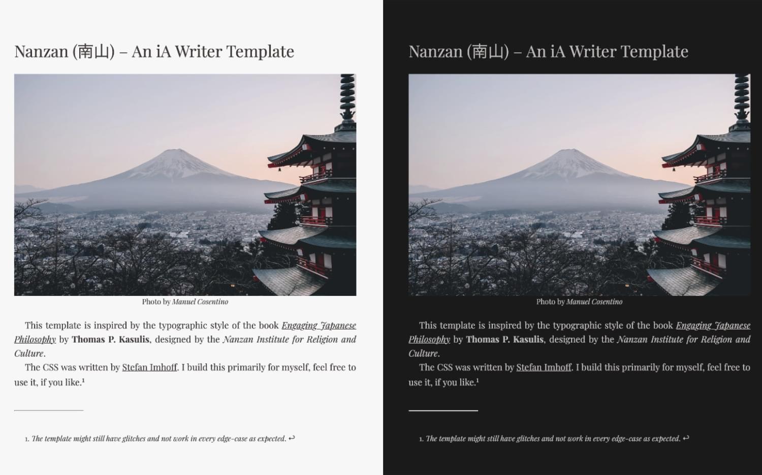iA Writer Template Nanzan · Front-End Web Developer from Hamburg, Germany